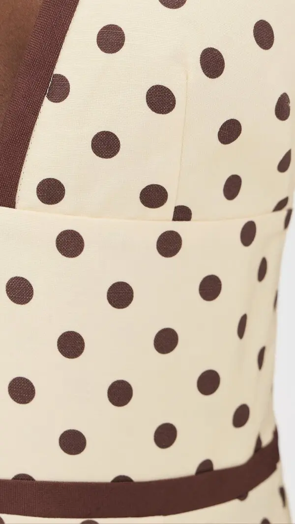 Posse Bowie Dress In Polka Dots - Vanilla/choc