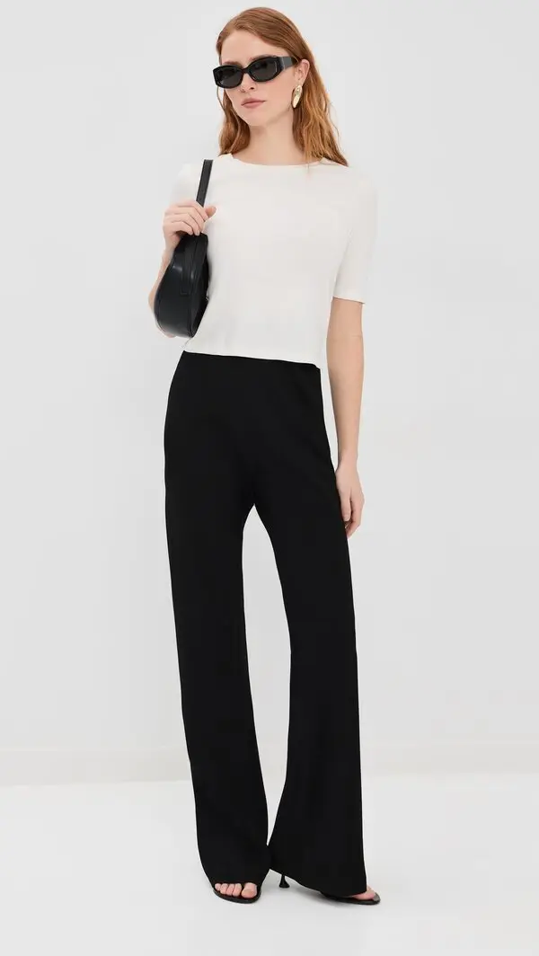 Wardrobe.NYC Crepe Bias Cut Trousers - Black