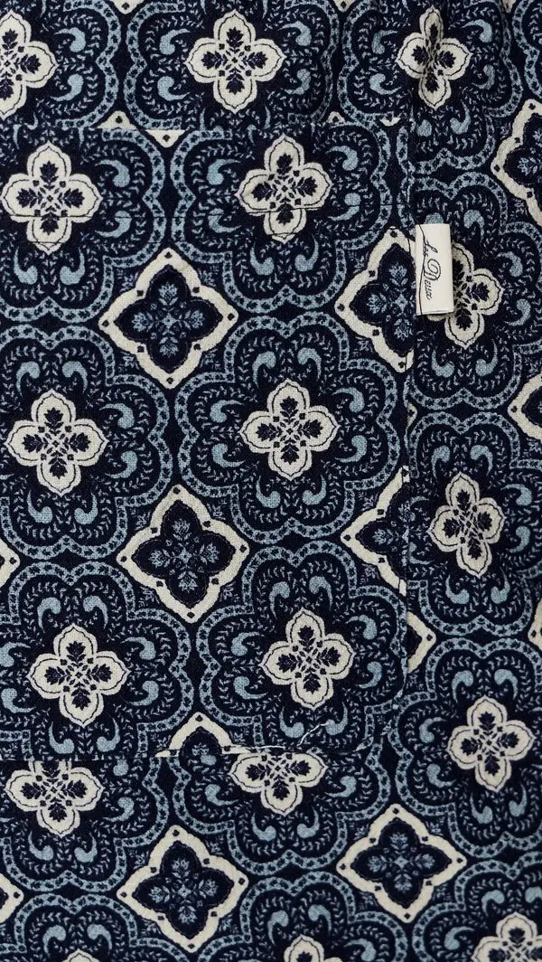 LES DEUX Harry Arabesque Print Shorts - Blue Fog