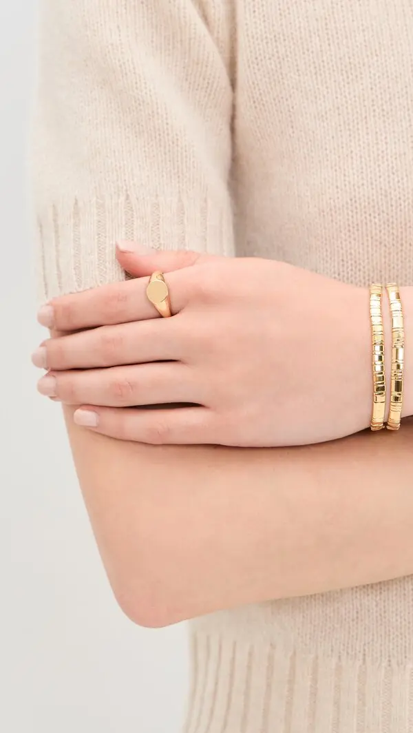 Shashi 14k Plated Brass Signet Ring