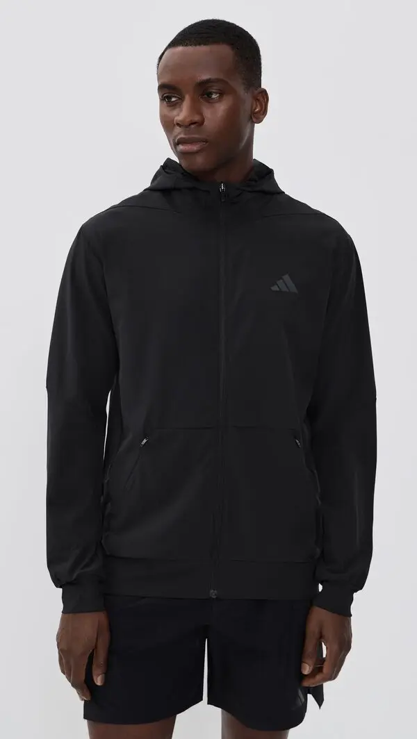 Adidas Full Zip Stretch Hooded Sweatshirt