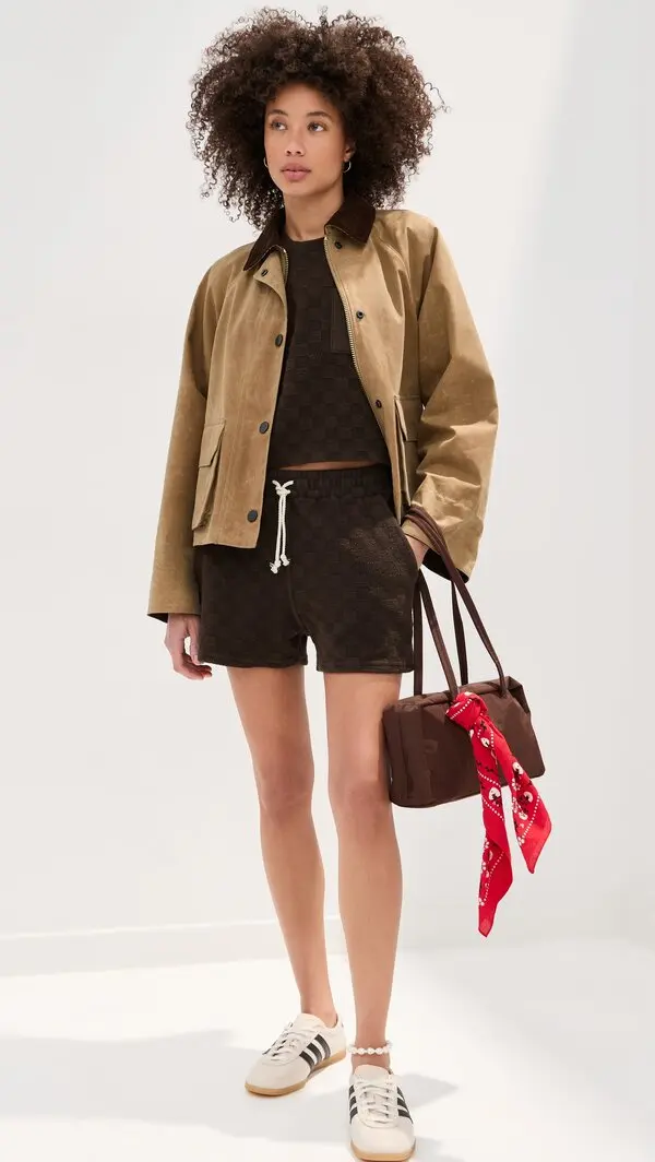STATE & LAKE Paris Terry Cloth Shorts - Chocolate