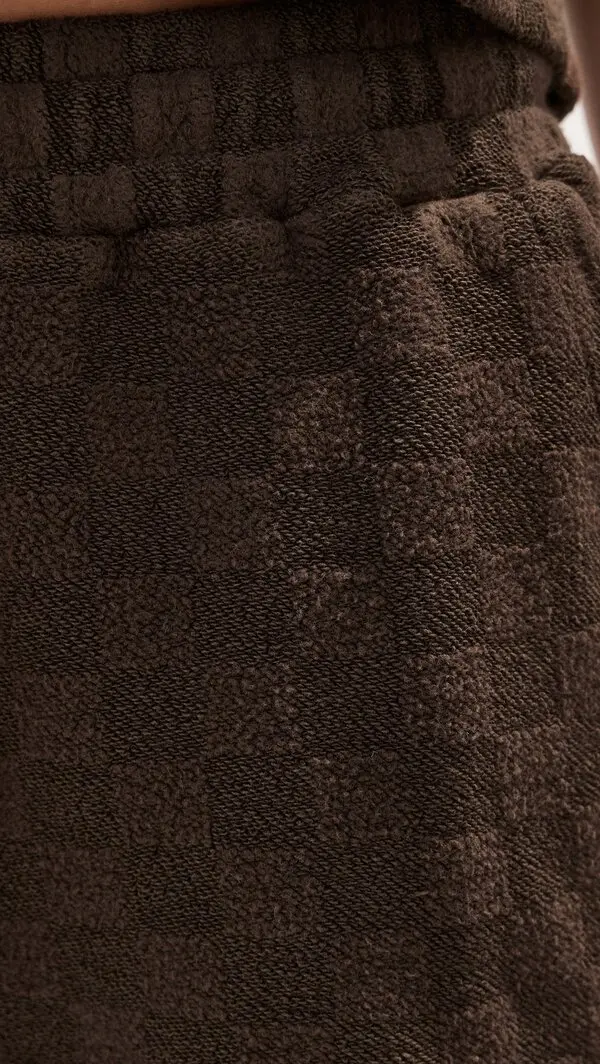 STATE & LAKE Paris Terry Cloth Shorts - Chocolate