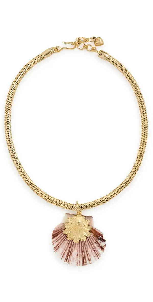 Brinker & Eliza Oceana Pendant Necklace - Gold/shell