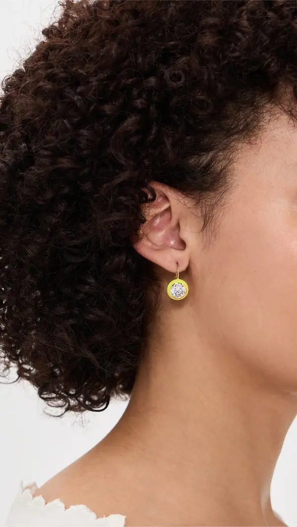 HART Enamel Bezel Drop Earrings - Chartreuse