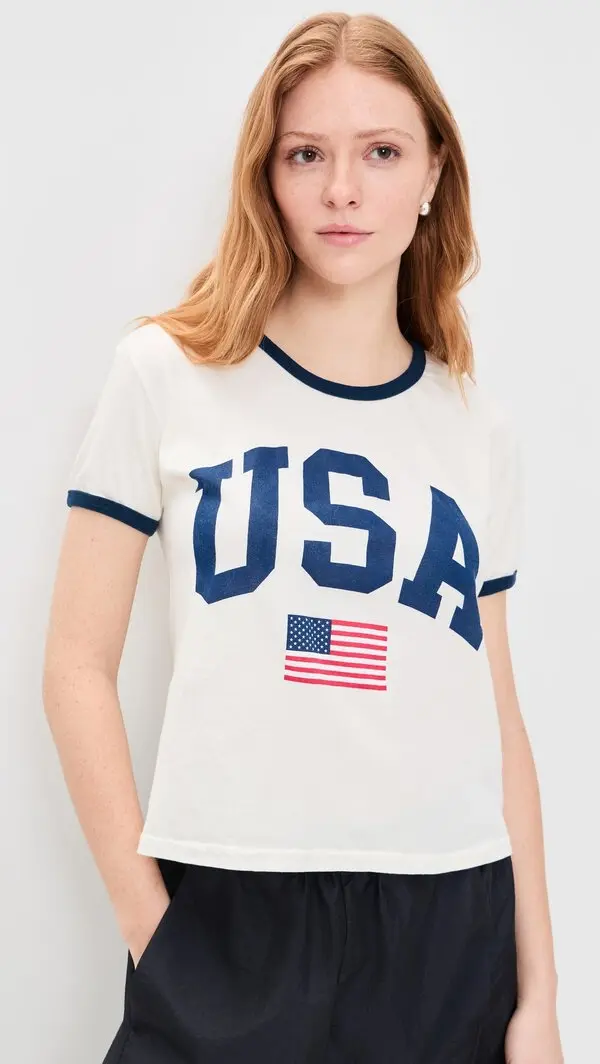 The Original Retro Brand Usa Flag Cotton T-shirt