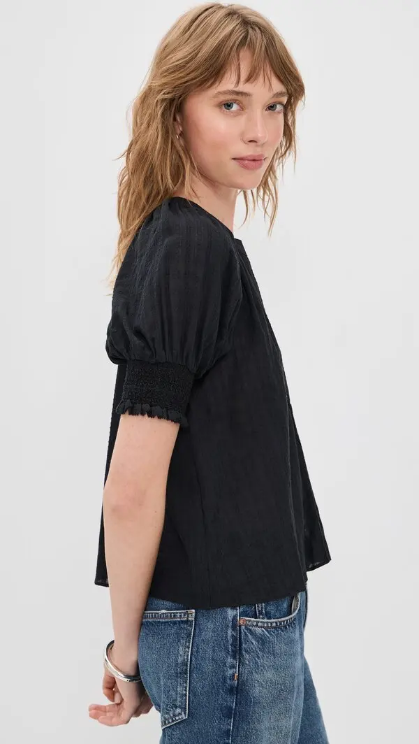 Alice + Olivia Thalia Puff Button Down Blouse
