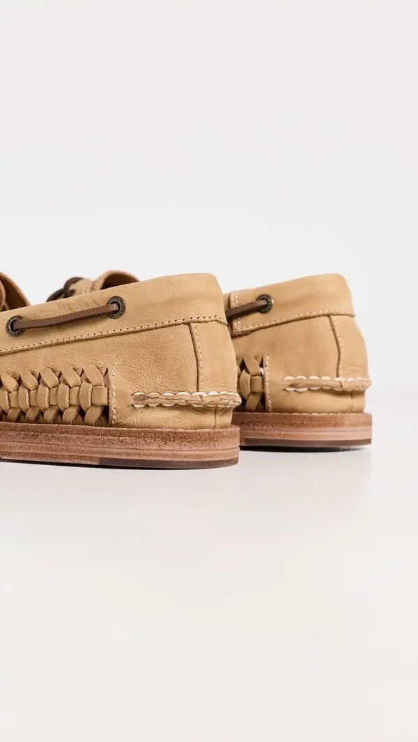 Sperry Gold Cup Woven Leather Boat Shoes - Tan