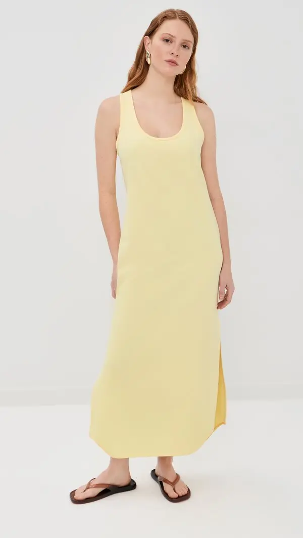 Wardrobe.NYC Matte Tank Dress - Lemon