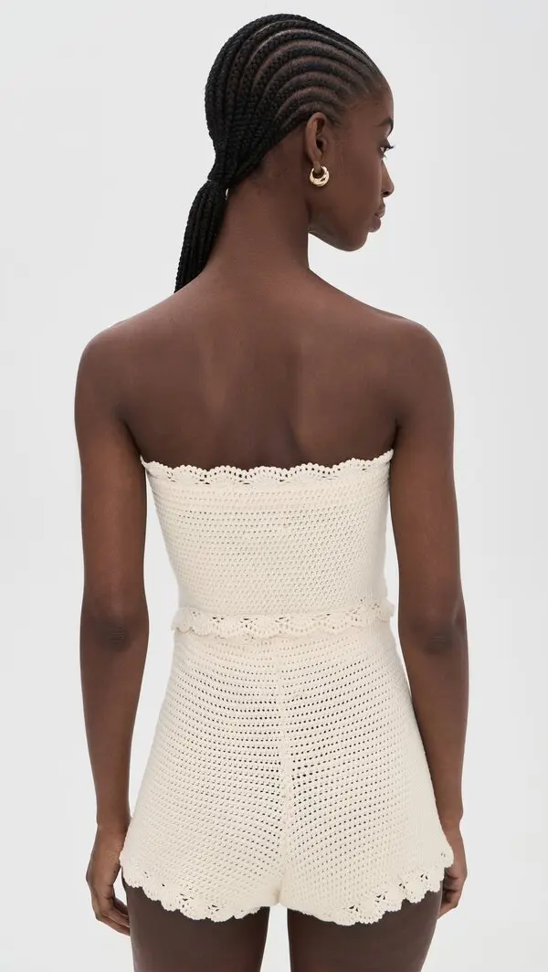 Posse Dylan Crochet Strapless Top