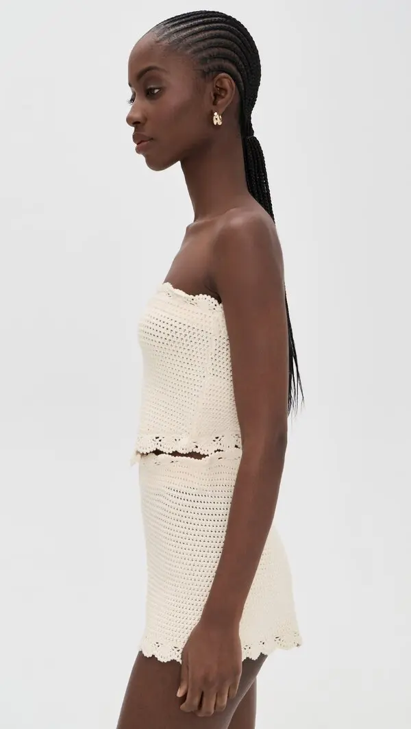 Posse Dylan Crochet Strapless Top