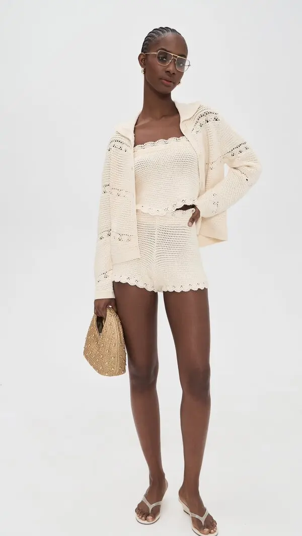 Posse Dylan Crochet Strapless Top