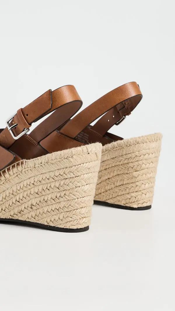 Tory Burch Turnlock Wedge Espadrilles - Classic Cuoio