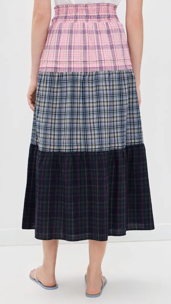 ROWING BLAZERS Tiered Plaid Skirt