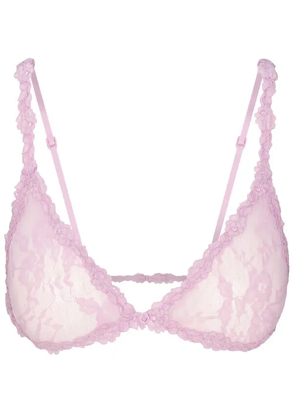 SKIMS Stretch-lace Triangle Bralette - Light Pink