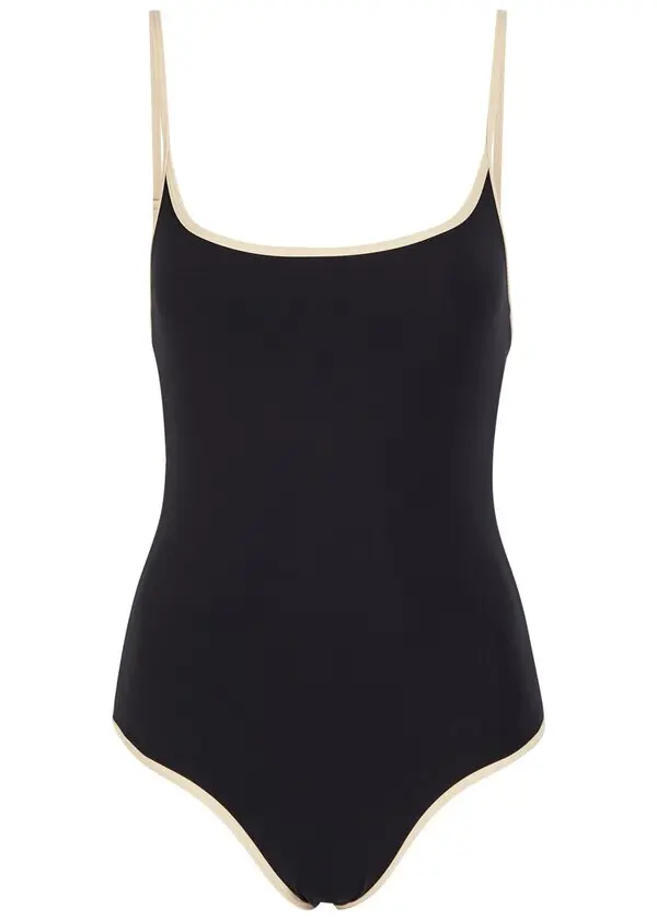 TOTEME Contrasting-trim Swimsuit - Black