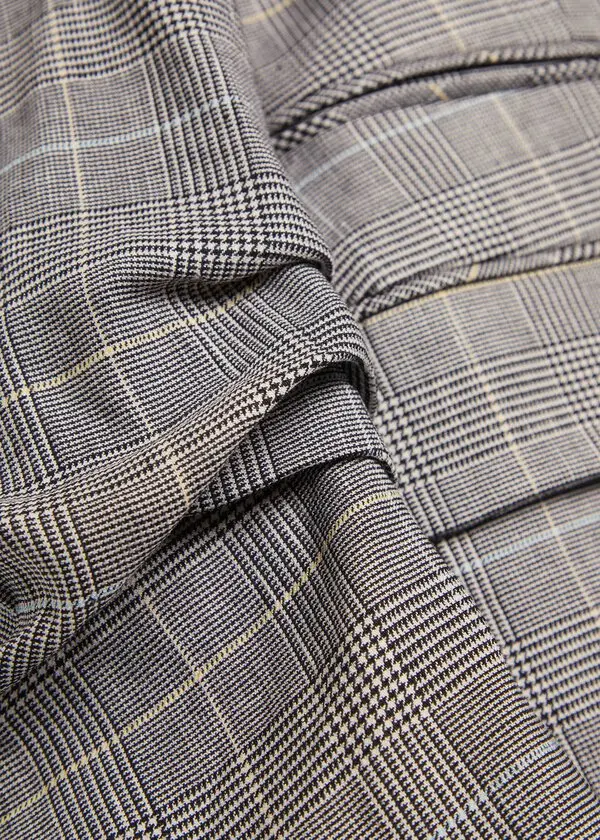 Veronica Beard Battista Checked Linen-blend Blazer - Black