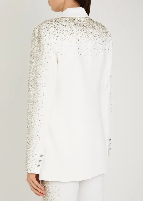 Alice + Olivia Crystal-embellished Crepe Blazer