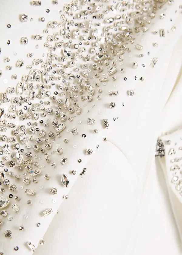 Alice + Olivia Crystal-embellished Crepe Blazer