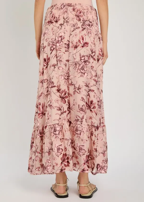 Alice + Olivia Devoré Chiffon Maxi Skirt