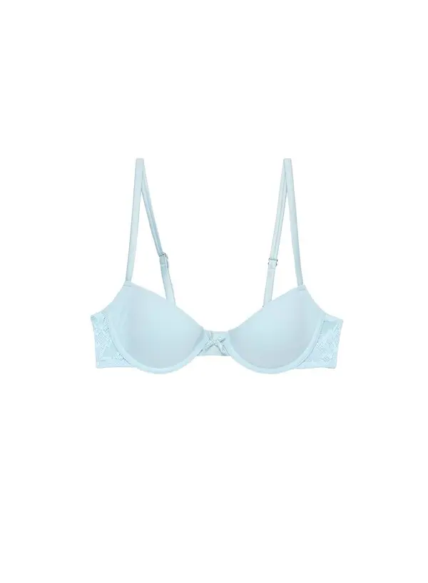 FLEUR DU MAL Le Stretch Lace Molded Demi Bra - Forget Me Not