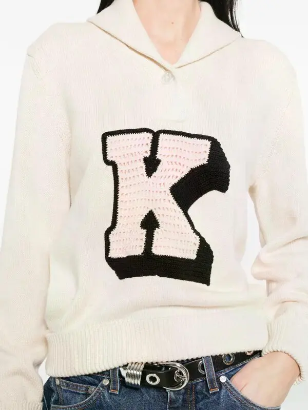 Kenzo Initial Shawl-collared Polo Shirt