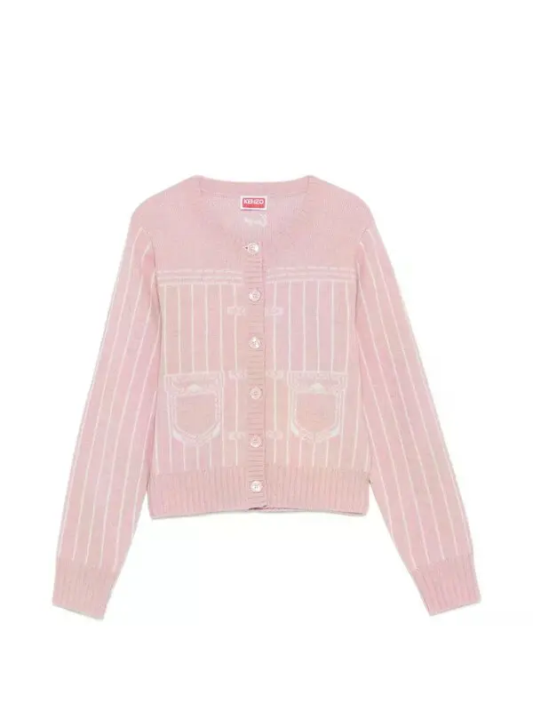 Kenzo Striped Knit Cardigan - Pink