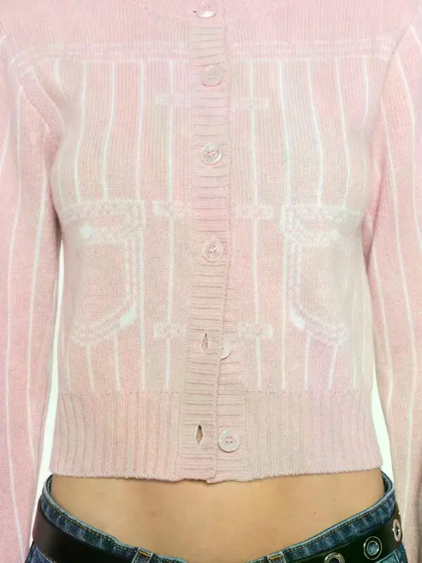 Kenzo Striped Knit Cardigan - Pink