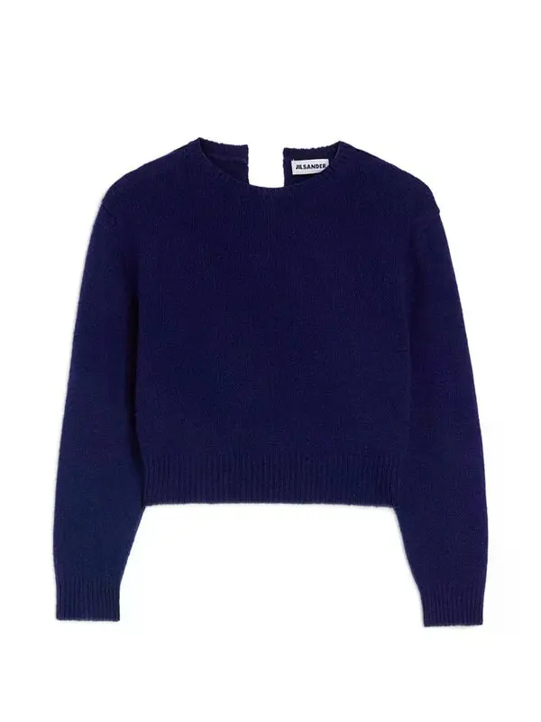 JIL SANDER Cropped Wool Crew Neck Sweater