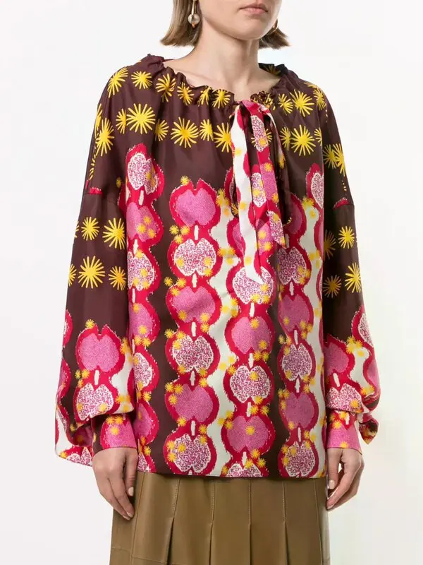 TOD'S Patterned Silk Blouse