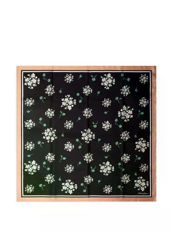 Dolce & Gabbana Floral-print Scarf - Black