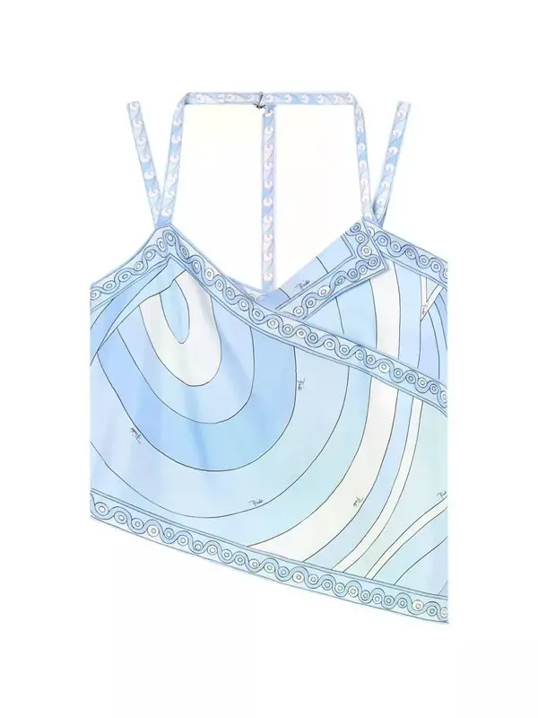 Emilio Pucci Iride-print Silk Top - Blue