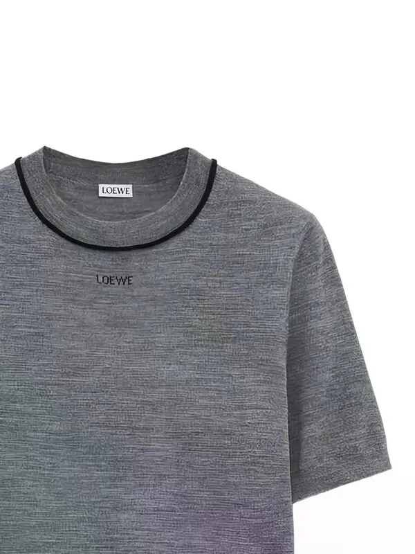 Loewe Logo-detail Knitted T-shirt - Grey