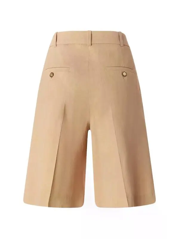 Pinko Pleated Linen Shorts - Brown