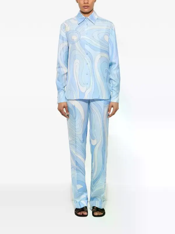 Emilio Pucci Marmo-print Silk Pants
