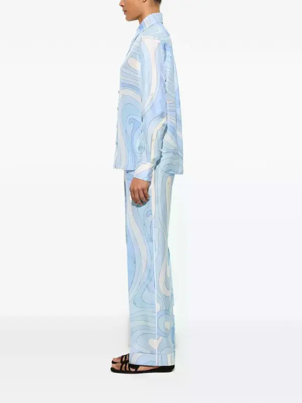 Emilio Pucci Marmo-print Silk Pants