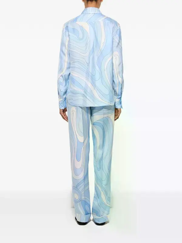 Emilio Pucci Marmo-print Silk Pants