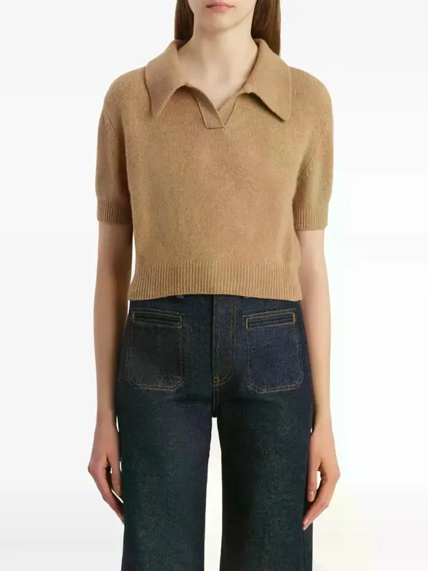 Khaite Leni Merino Wool & Mongolian Cashmere Polo Sweater - Neutrals