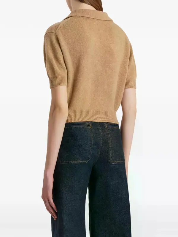 Khaite Leni Merino Wool & Mongolian Cashmere Polo Sweater - Neutrals