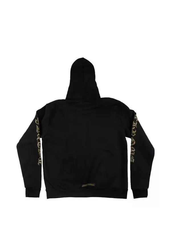 Chrome Hearts Vertical-logo Zip-up Hoodie - Black