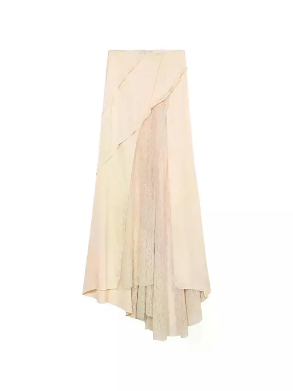 Blumarine Lace-detail Asymmetrical Skirt - Neutrals
