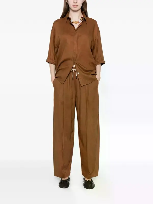 Herno Elasticated Sleeves Shirt - Brown