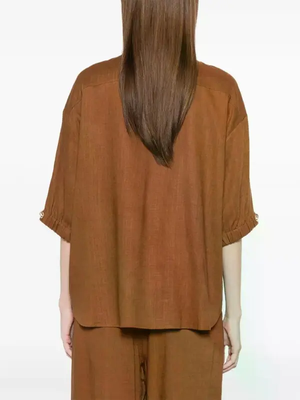 Herno Elasticated Sleeves Shirt - Brown