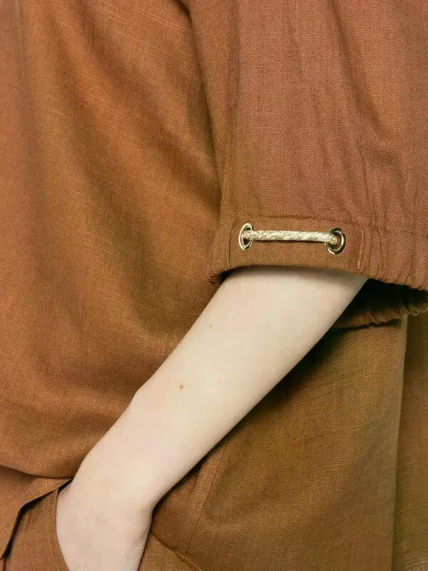 Herno Elasticated Sleeves Shirt - Brown