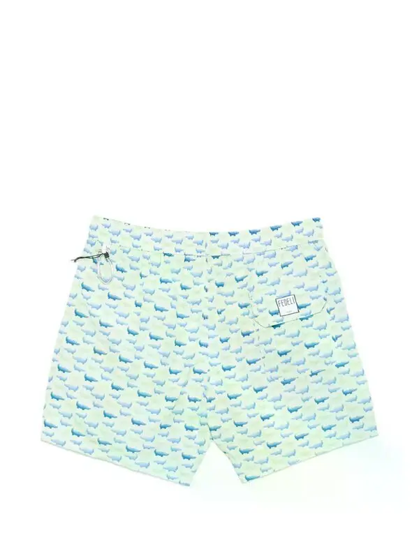 Fedeli Animal Print Drawstring Swim Shorts