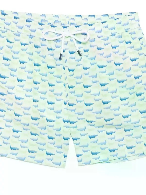 Fedeli Animal Print Drawstring Swim Shorts