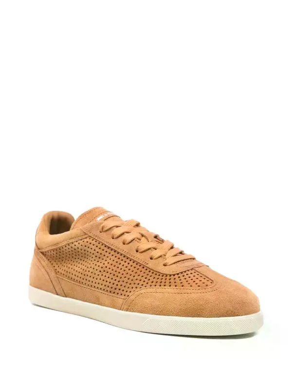 Kiton Perforated Leather Sneakers - Neutrals
