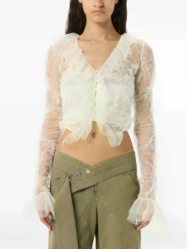Blumarine Ruffled Tulle Blouse