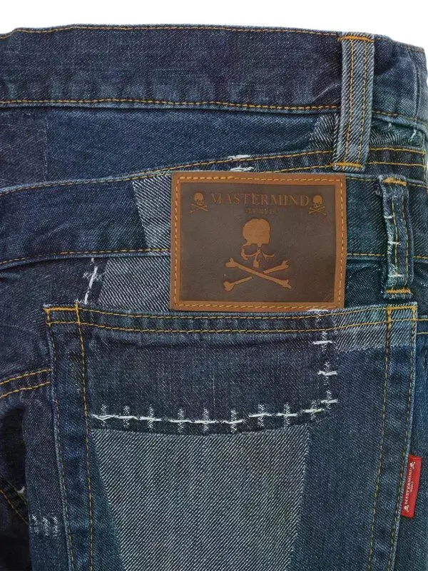MASTERMIND WORLD Patchwork Distressed Jeans - Blue