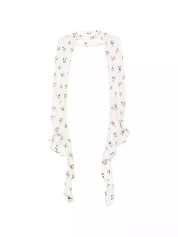 Dorothee Schumacher Ruffled Floral-print Scarf - Neutrals